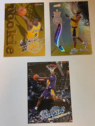 KOBE BRYANT 1996-97 NBA HOOPS ROOKIE GOLD FOIL RC HOF CARD# 3 & 2 other ...