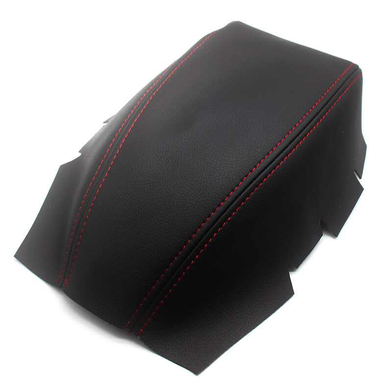 Black+Red Line Leather Armrest Center Console Cover Trim For Honda City 2008-14 | eBay
