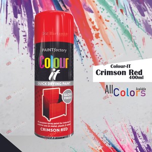 1x Crimson Red Gloss Spray Paint Colour IT All Purpose Aerosol Wood ...