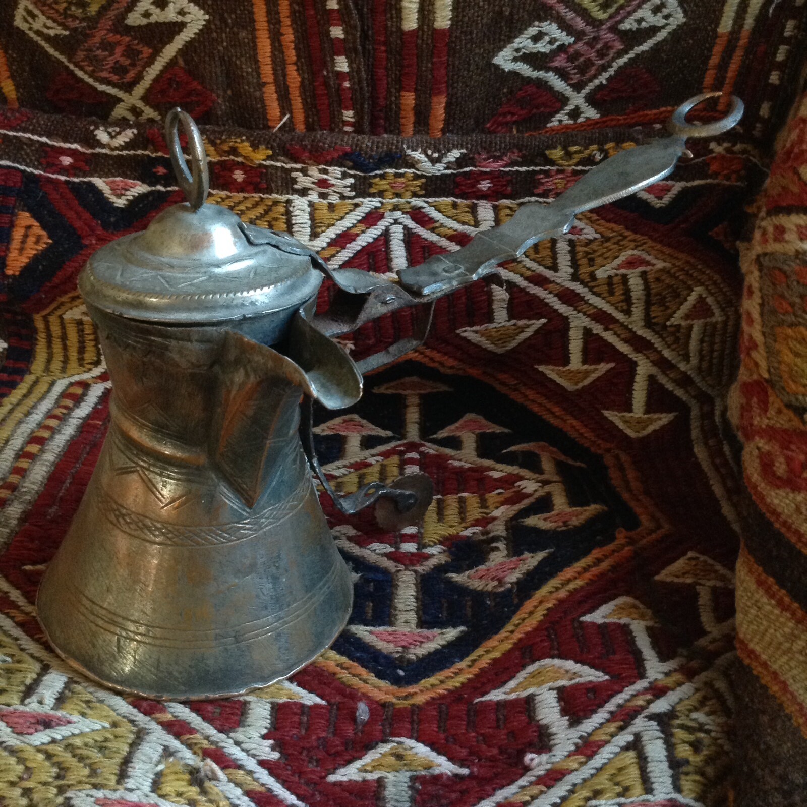 Antique Ottoman Coffee Dallah Turkish Drink Tea Kettle Pot Bronze Brass ...