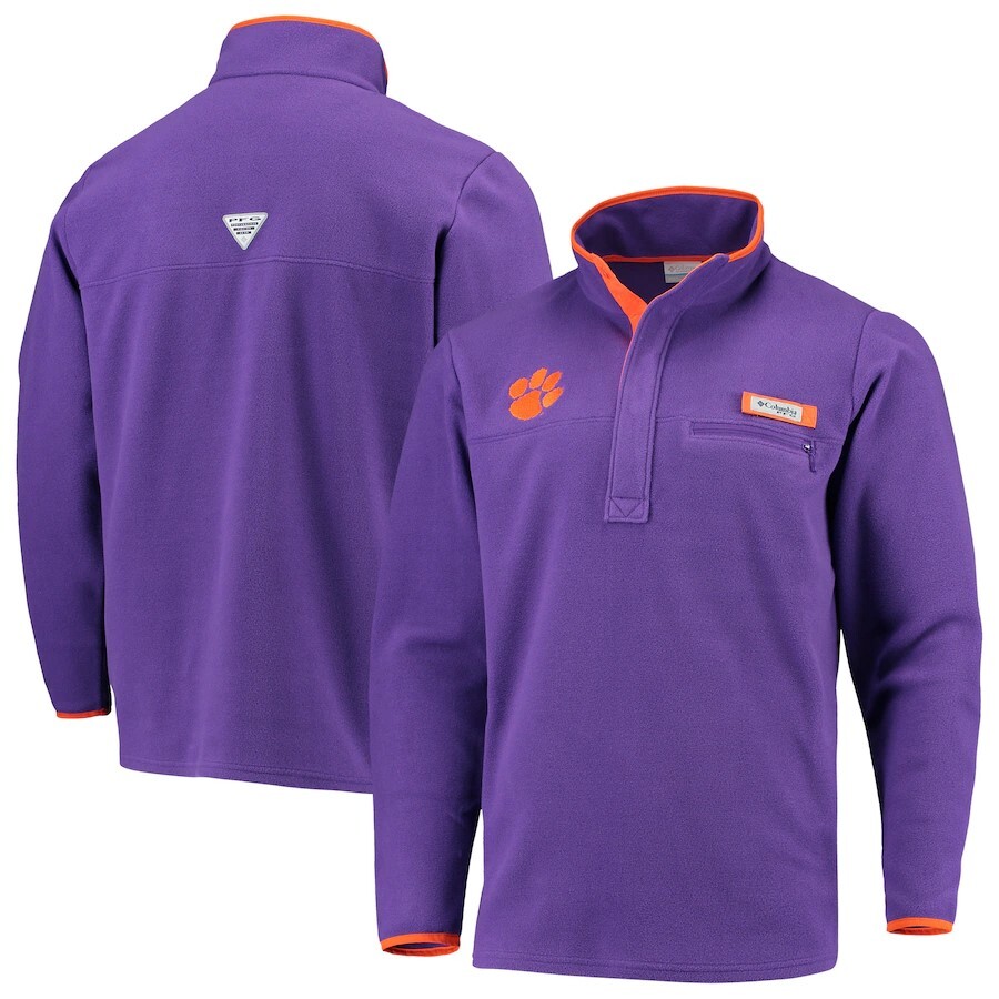 Men's Clemson Tigers Columbia Harborside Fleece Quarter-Snap Jacket NWT ...