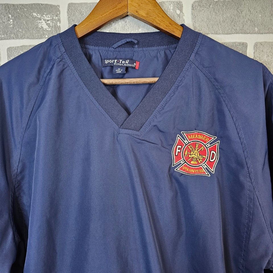 Volunteer Fire Department Jacket Mens Medium Blue V-Neck Sport-Tek ...
