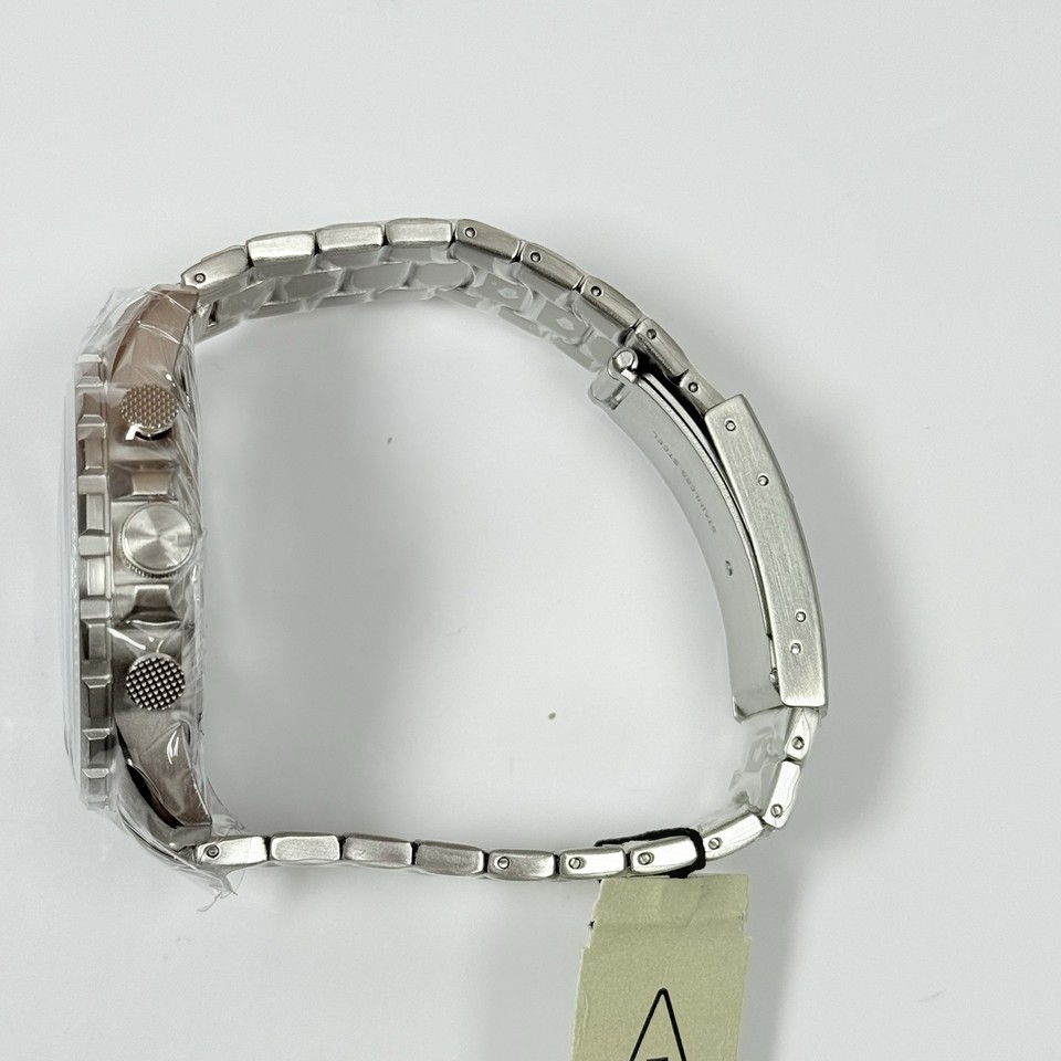 Fossil Bowman Men's 46mm Blue Dial Silver Stainless Chronograph Watch ...