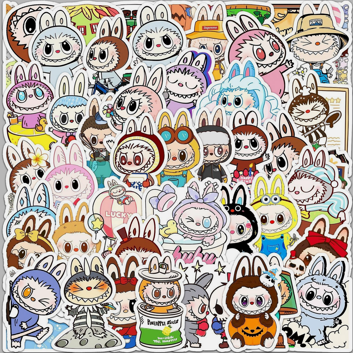 LOT OF 10 PCs Random LABUBU friends cartoon character monster devil ...
