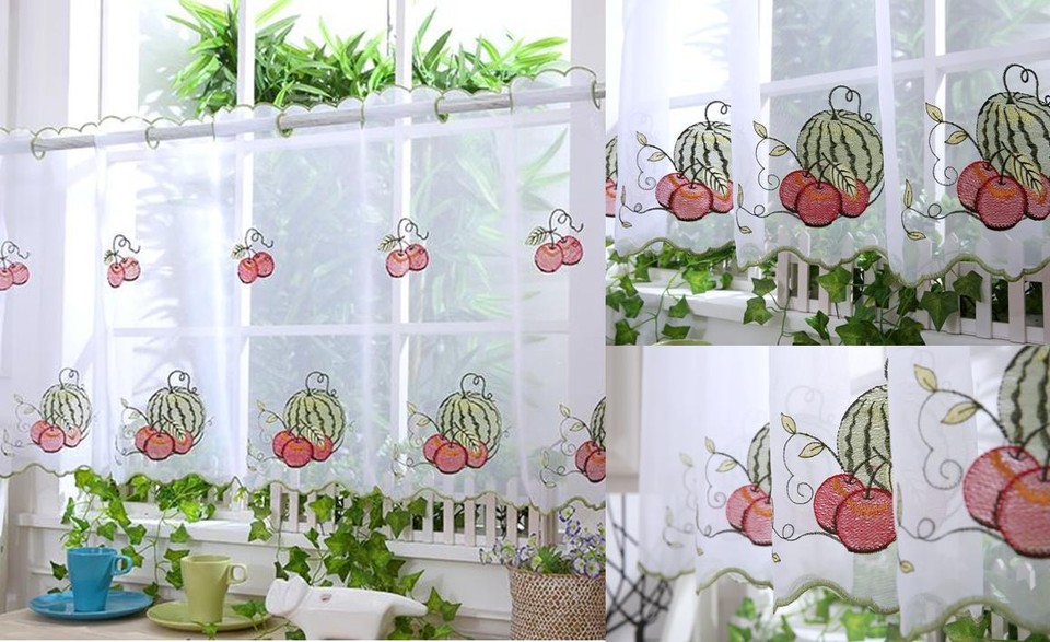 Kitchen Voile Cafe Net Curtain Panel 32 NEW Designs 12" 18" 24" Drop ...