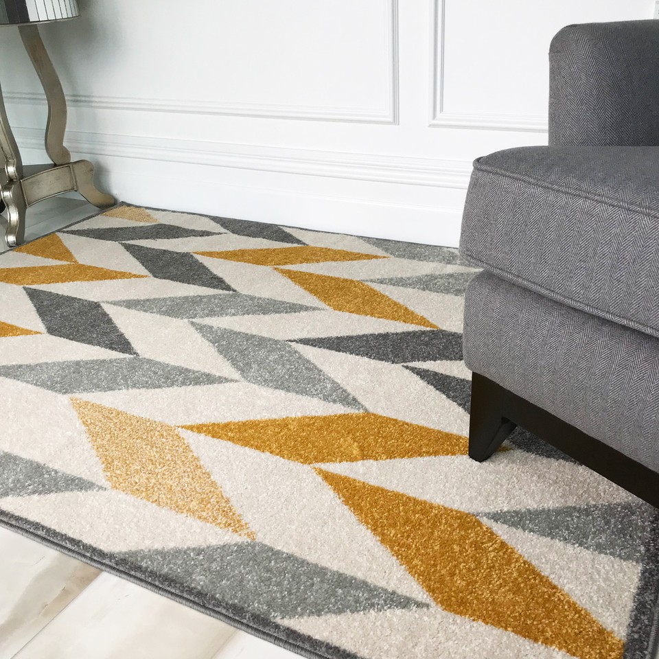 Ochre Mustard Yellow Gold Bright Large Area Rug Rugs for Living Room ...