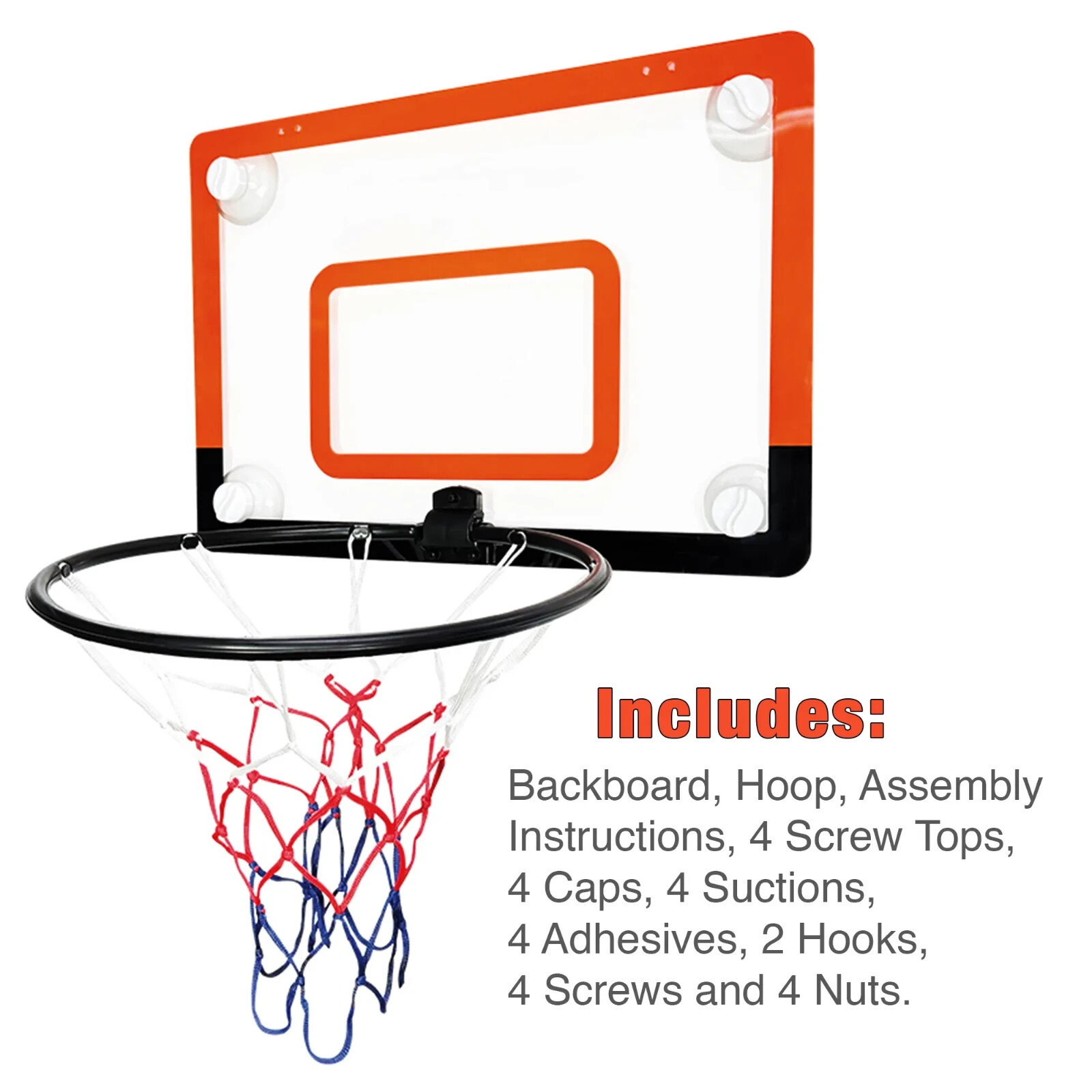 The Incredible B-Ball Hoop - 14 inch Rim - Indoor Basketball Fun -3 ...