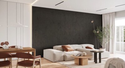 Black Concrete Effect Ready To Use Decorative Plaster Wall Effect Kit ...