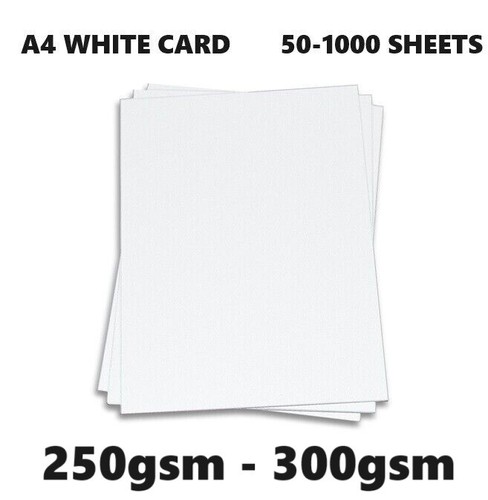 A4 White Card 250gsm-300gsm Thick Printer Copier Paper Cardboard 50 ...