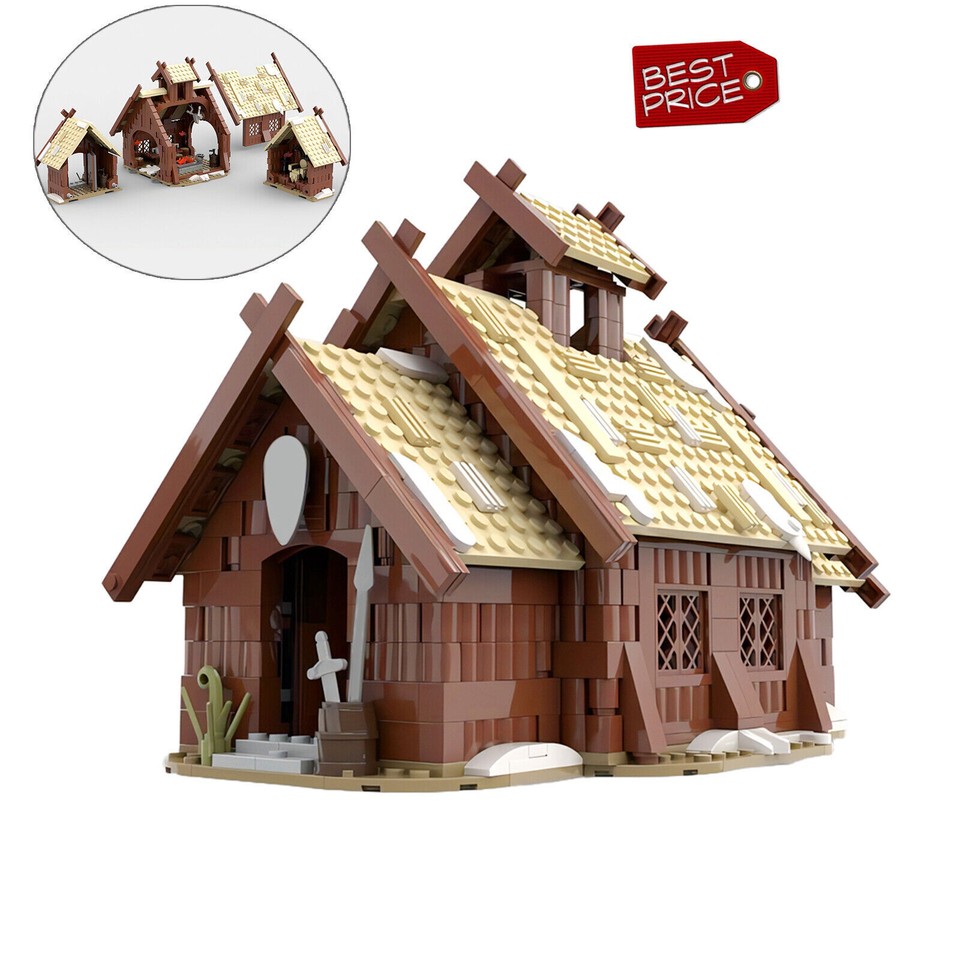 Viking Mead Hall MOC Building Blocks Set, Village DIY Model Bricks Toy ...