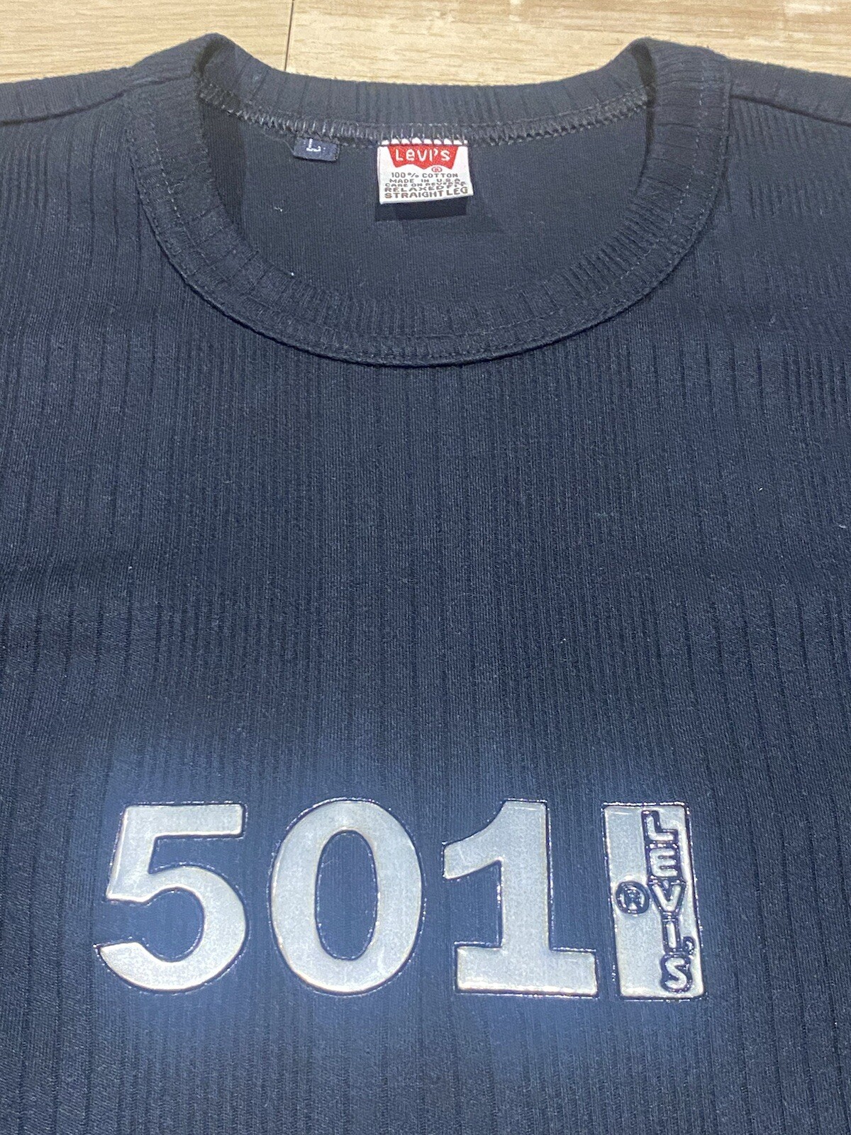 Vintage Early 80s LEVIS 501 Ribbed Cotton T-Shirt L B… - Gem