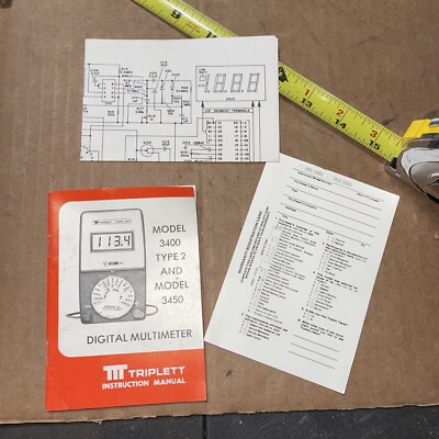 TTT Triplett USA MultiMeter Model 3400 Type 2 Model 3450 Manual And ...
