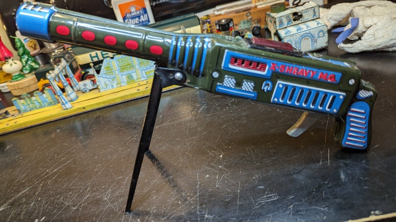 Tada Atom Tin Litho X-5 Heavy Machine Gun | Grelly USA