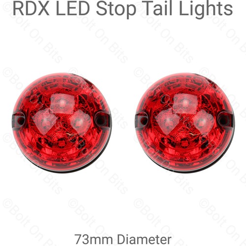 2 RDX LED 73mm Red Stop Tail Lights For Land Rover Defender 90 110 Kit ...