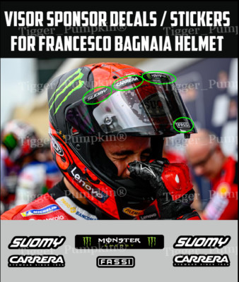 Visor Decals Stickers for Francesco Bagnaia Helmet | eBay