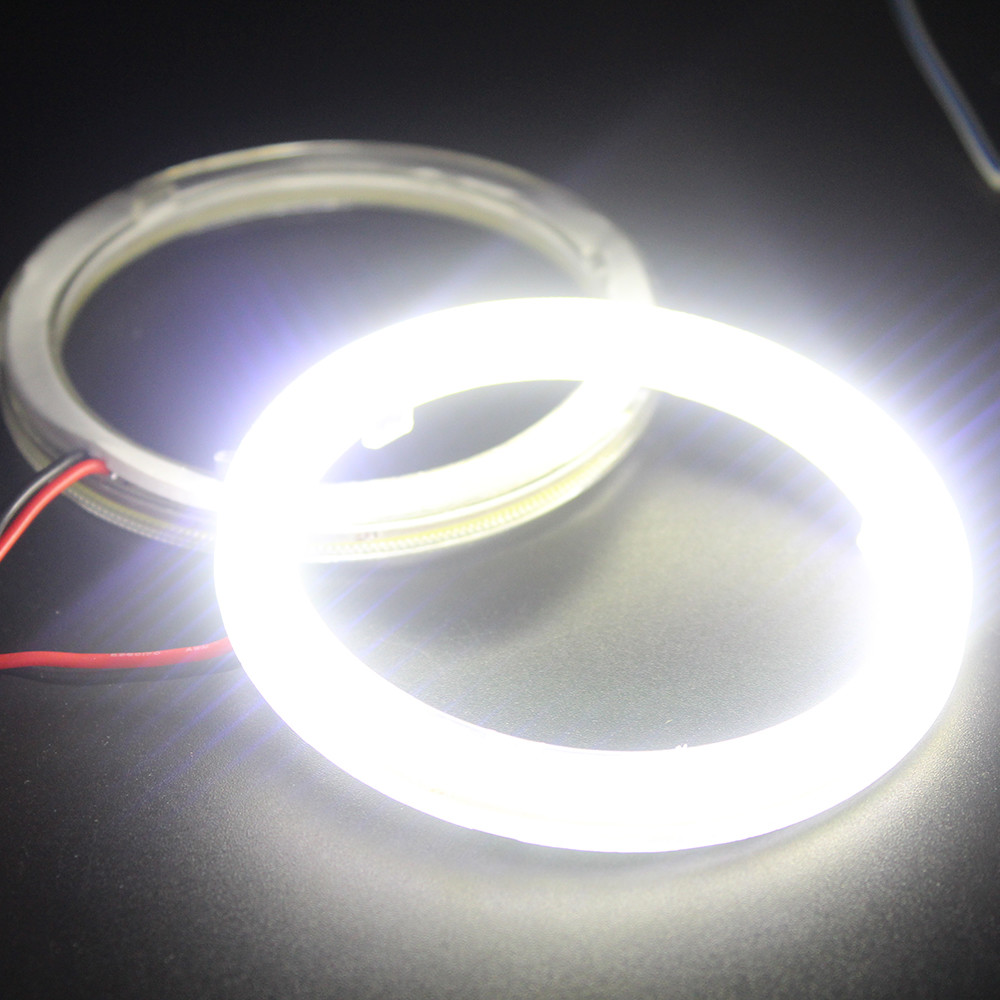 2Pcs 80MM White COB Angel Eyes Halo Rings Car Headlight LED Motorcycle ...