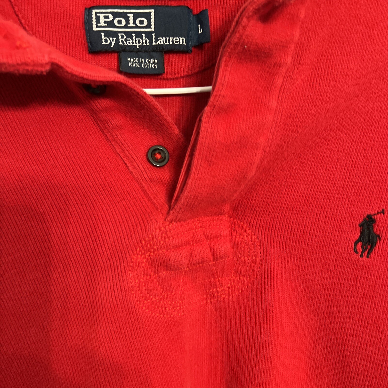 Polo By Ralph Lauren Polo ShirtL Red Men's Logo Design Long Sleeved ...