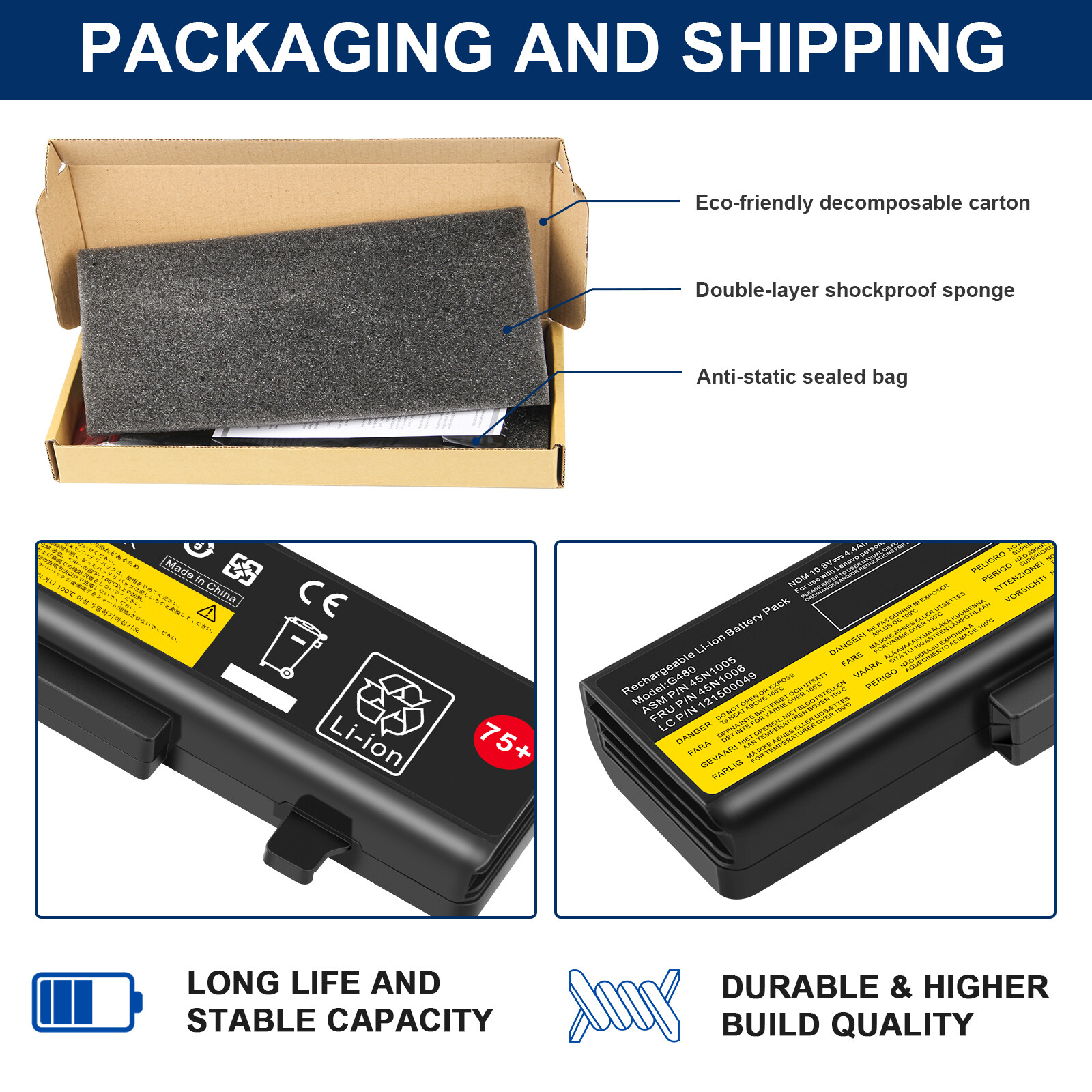 L11S6Y01 Battery for Lenovo IdeaPad Y480 Y580 G480 G580 Z380 Z480 Z580 ...