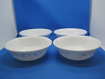 4 Corelle Corning Morning Blue Cereal Bowls | eBay