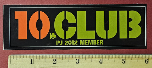 Pearl Jam 2012 Ten 10 Club Member Sticker Black Eddie Vedder Tenclub | eBay