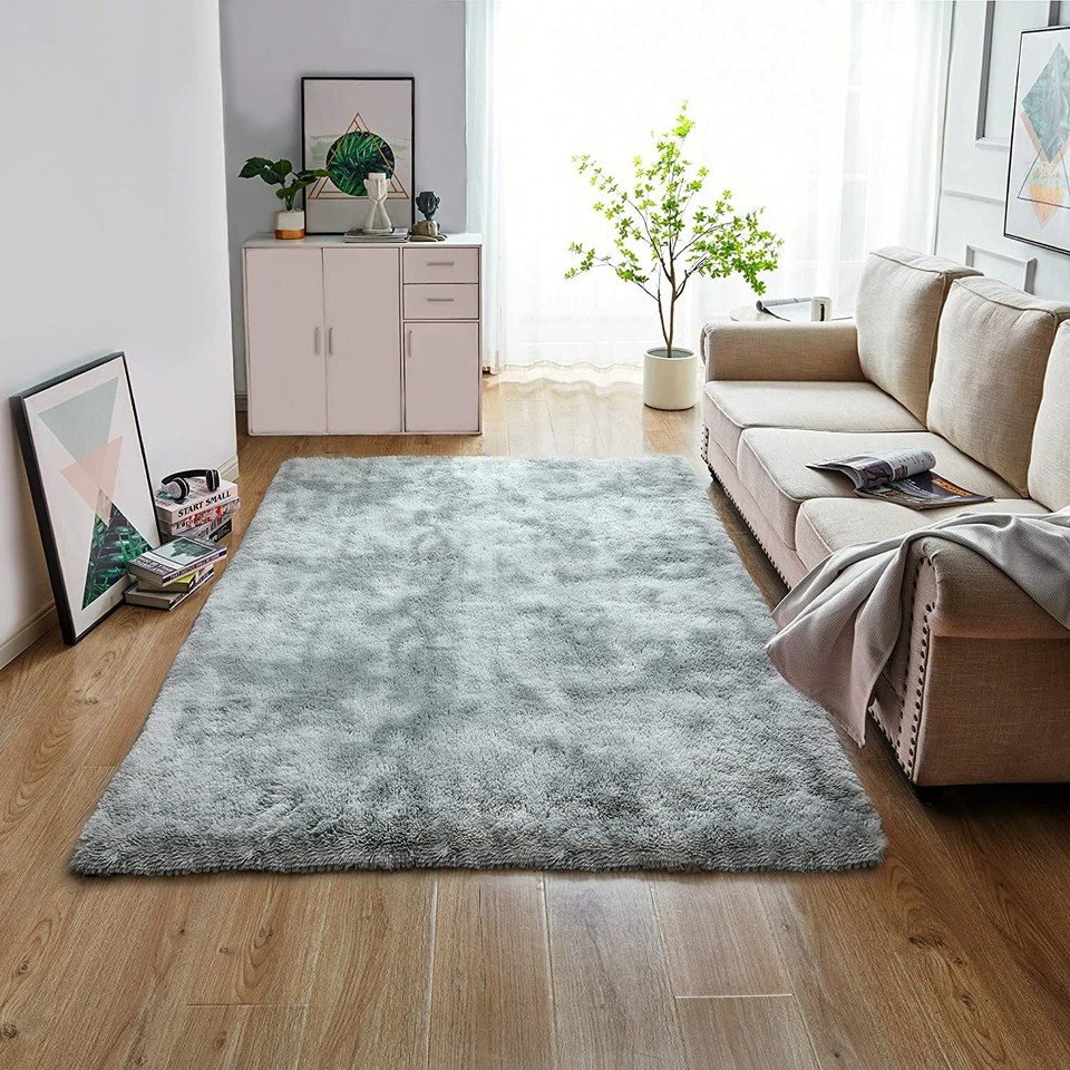 Fluffy Rugs Rug Carpet Large Shaggy Super Soft Mat Living Room Bedroom ...