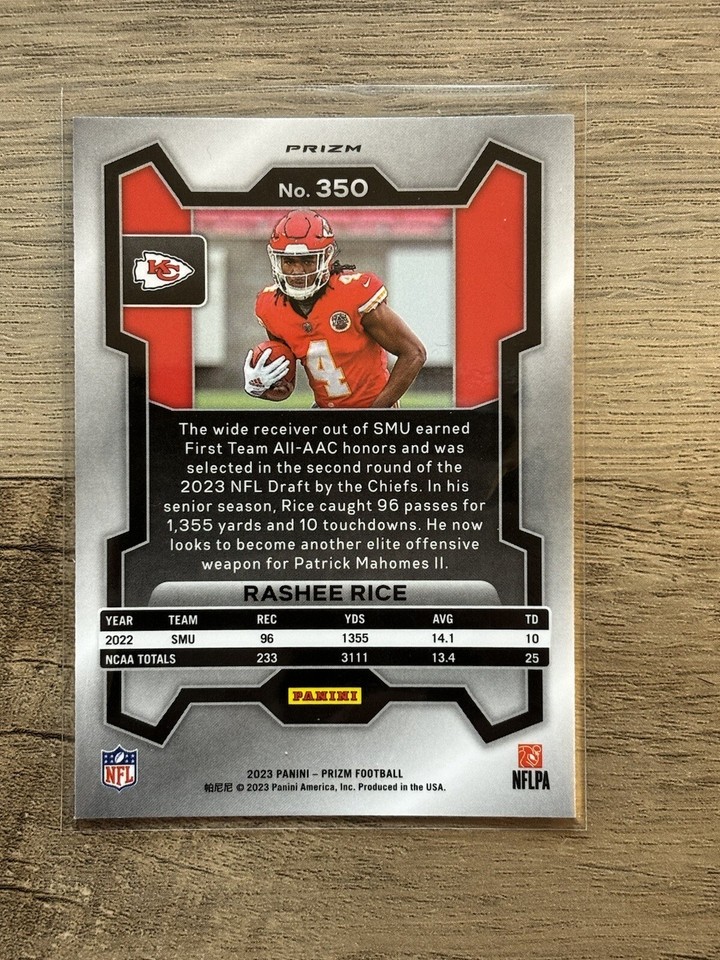 2023 Panini Prizm Rookies Red Sparkle Prizm Rashee Rice #350 Rookie RC ...