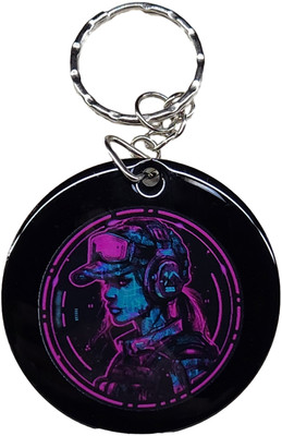 Keychain Gamer Girl Matrix Hobbie Streamer Acrylic Black Resin Pink UV ...