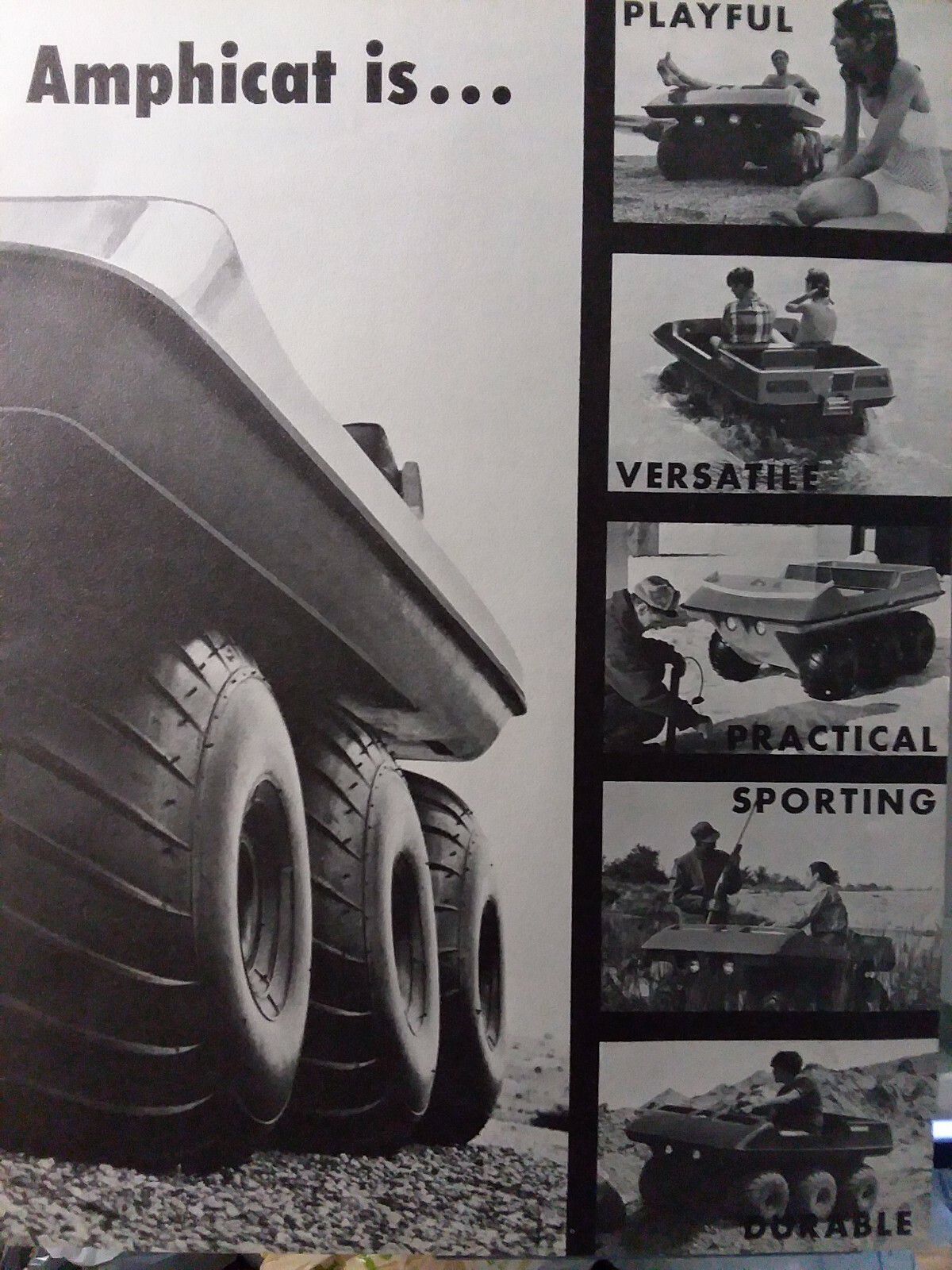 Amphicat Amphibious 6X6 ATV Vehicle Sales Advertising Brochure Catalog ...