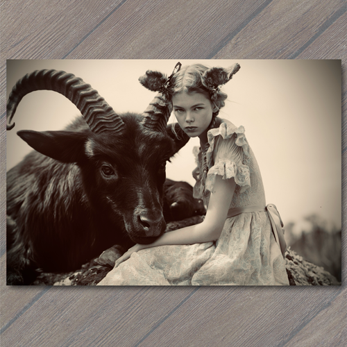 5x7" Girl Monster Weird Creepy Imaginary Friend Nightmare Scary Unusual ...