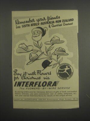 1953 Interflora Flowers-by-wire Service Ad - Remember your friends in ...