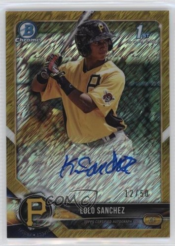 2018 Bowman Chrome HTA Gold Shimmer Refractor 12/50 LoLo Sanchez Auto ...