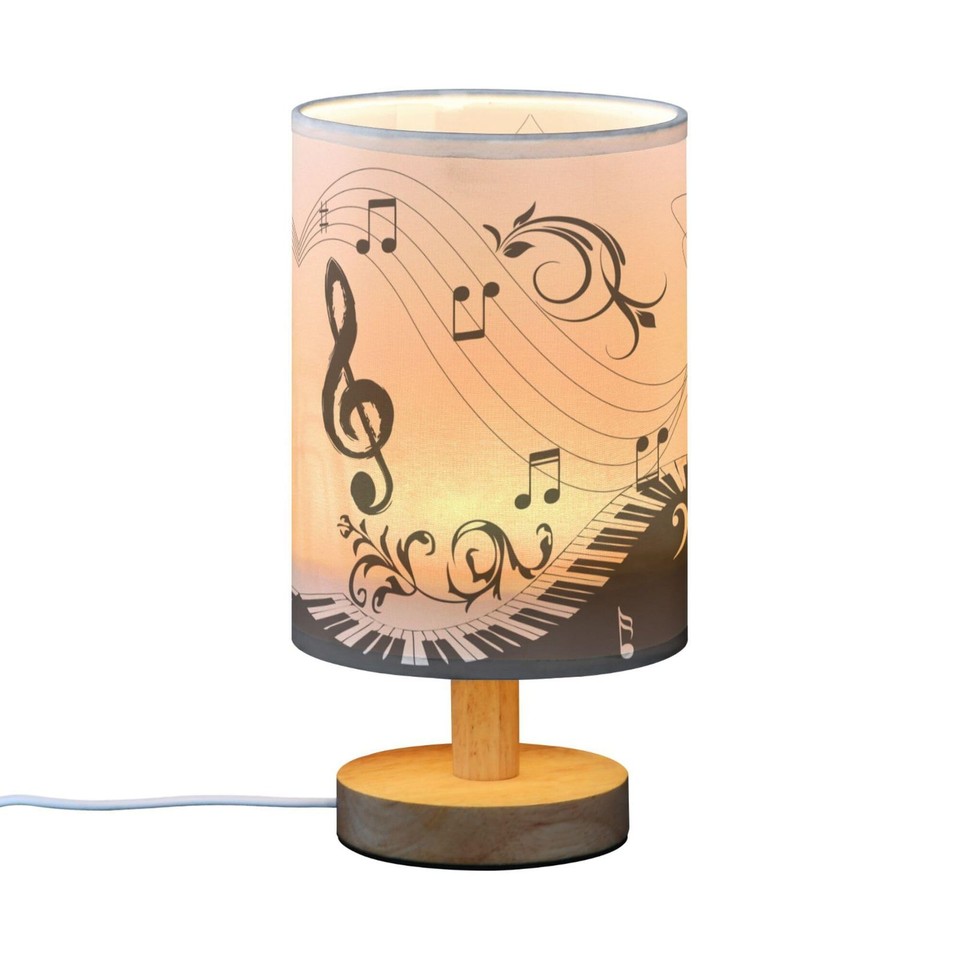 Table Lamp Music Note Piano Keyboard with Floral Branch Pattern Musical ...