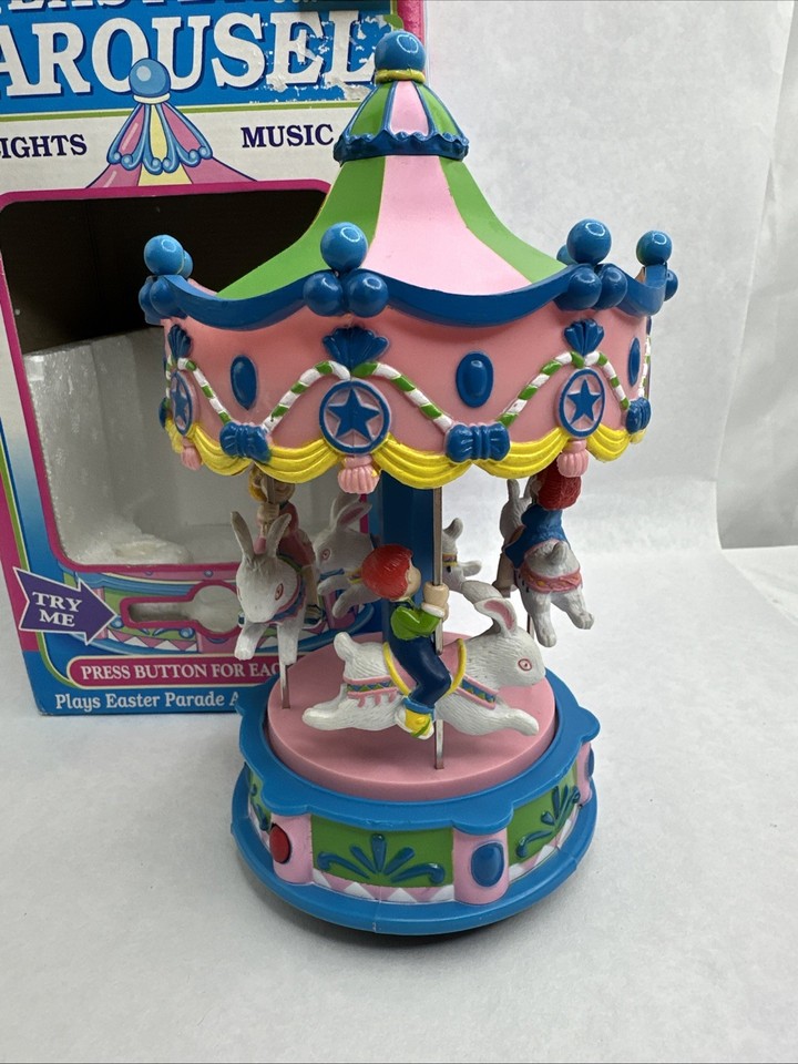 Easter Carousel Plays Easter Parade & Peter Cottontail As Is **Read ...