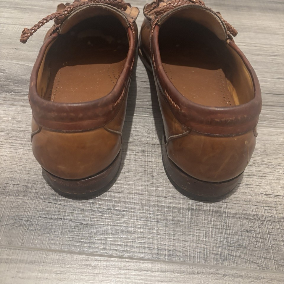 Allen Edmonds Danforth Kilted Tassel Loafer Shoe, Brown Leather Mens 9. ...