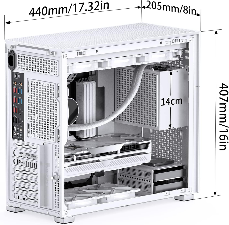D41 MESH SC White ATX Computer Case with Screen,Atx PC Case/Support RTX ...