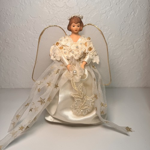Handmade Satin Tulle Halo Angel Christmas Tree Topper Holiday Decor ...