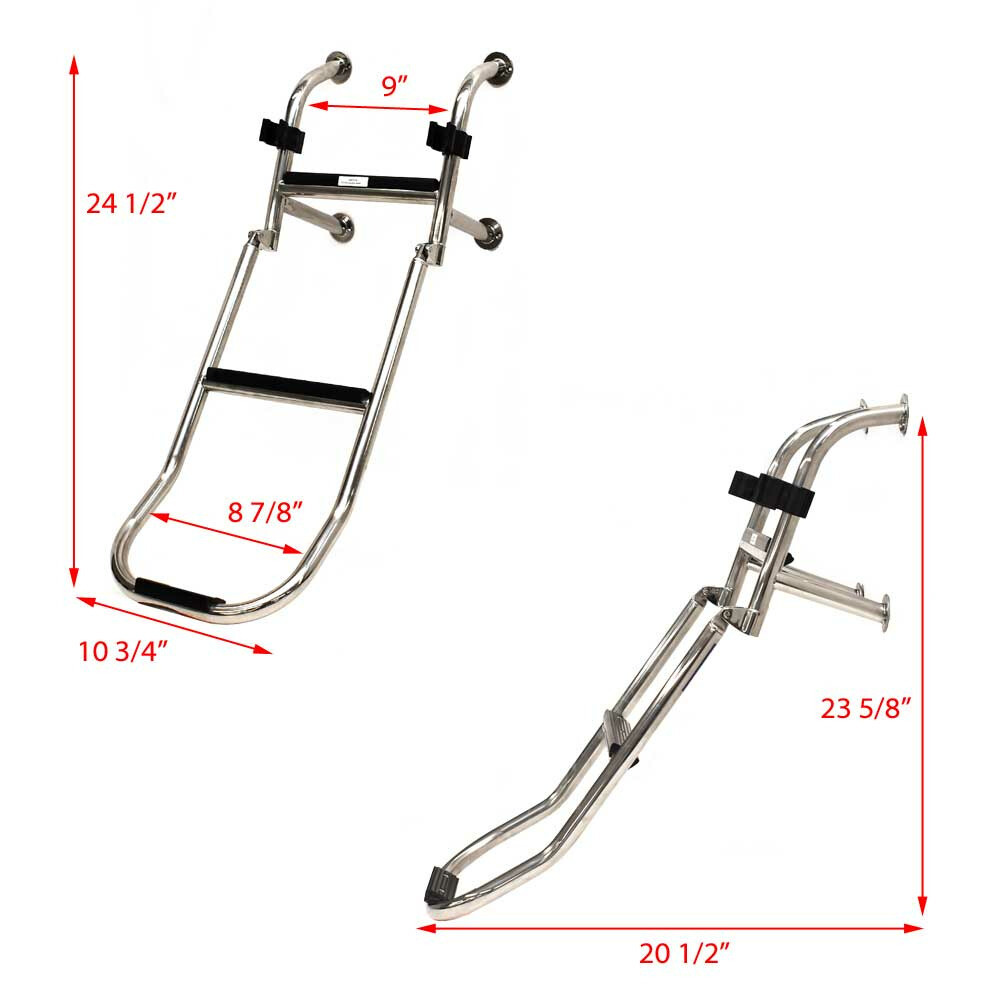 Ranger Boat Folding Transom Ladder 6502036 | 3 Step 24 1/2 Inch SS | eBay
