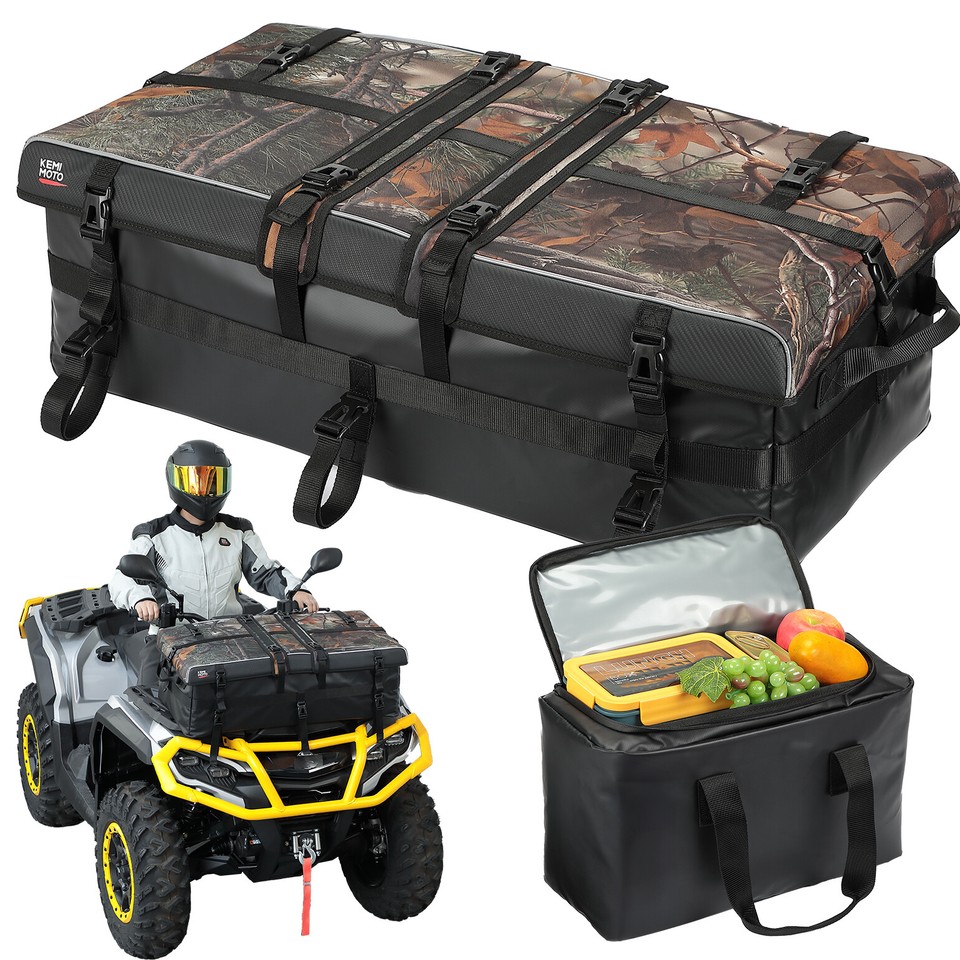 ATV Rear Cargo Storage Bag Front or Rear Gear Rack w/Cooler For Can Am ...