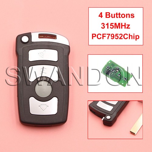 Car 4-Button Remote Key Fob Case Cover 315MHz PCF7952 For BMW 7 Series ...