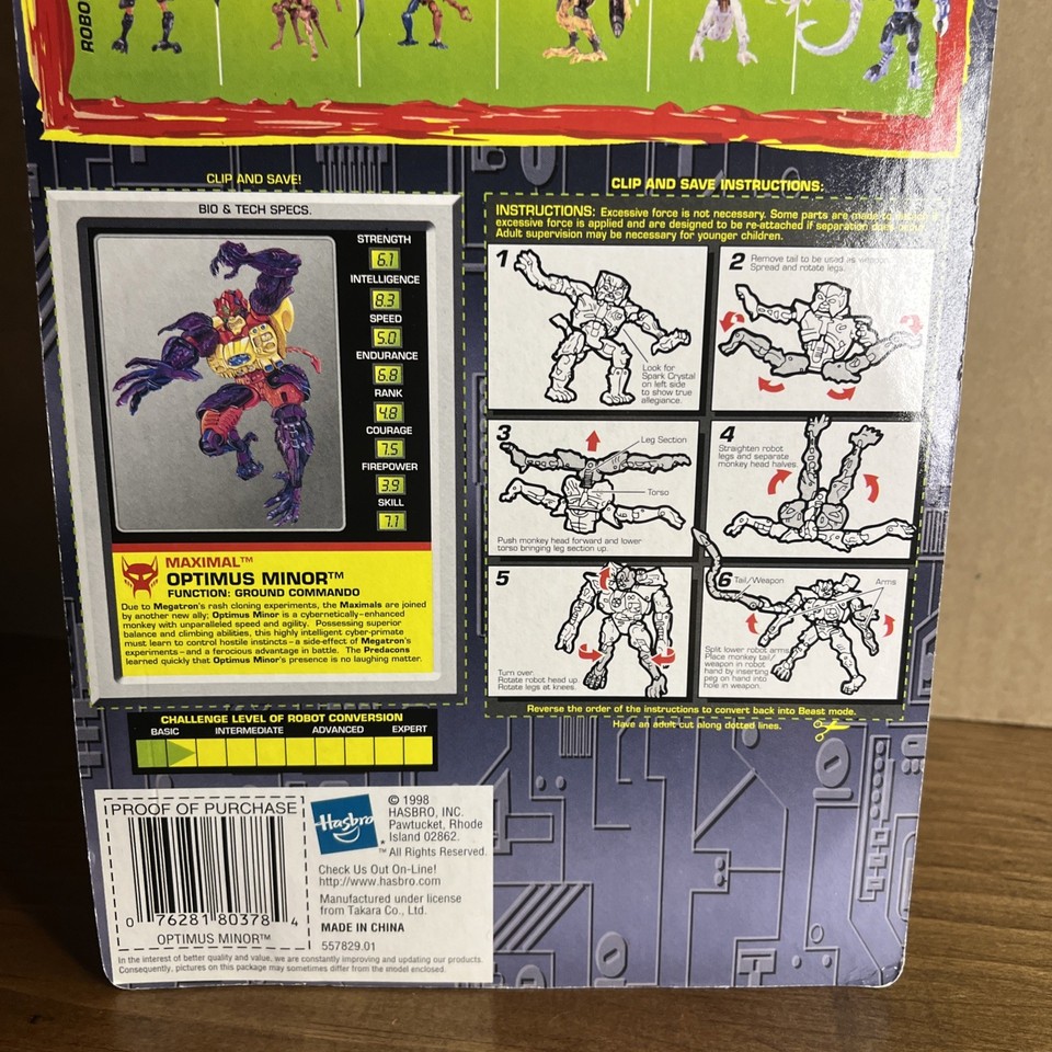 Transformers Beast Wars Heroic Maximal Optimus Minor 1998 Figure Sealed ...