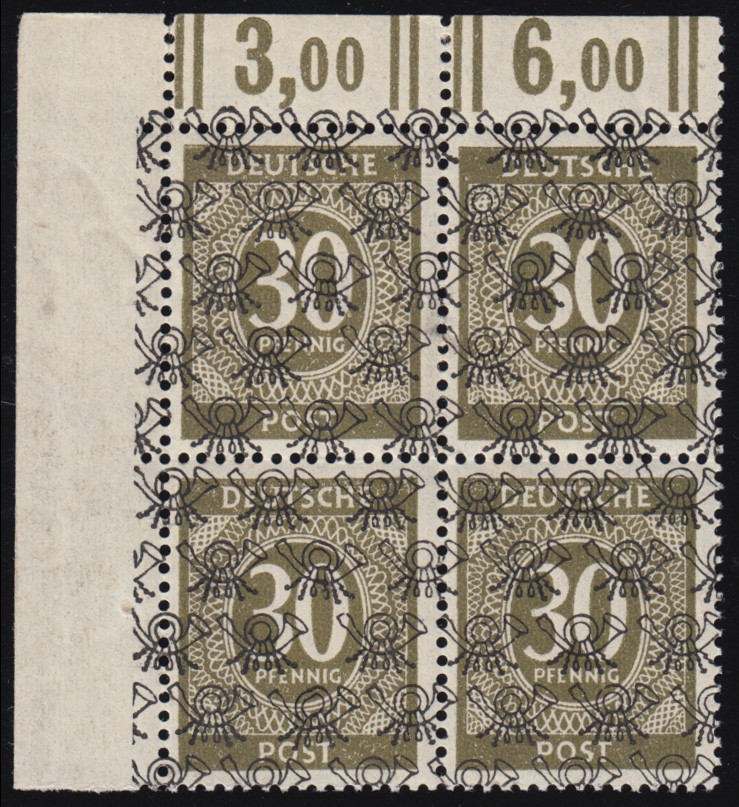 63IIb WOR Netz als Eckrand-Viererblock oben links, ** alle geprüft ...