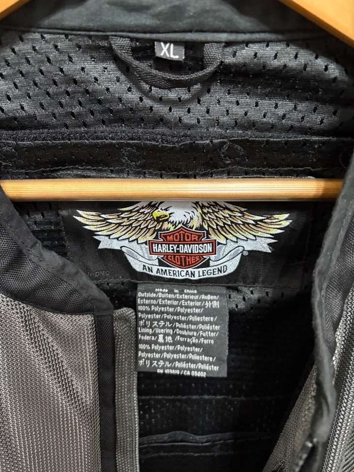Harley-Davidson Mesh Riding Jacket Men’s XL Gray & Black with Kevlar | eBay