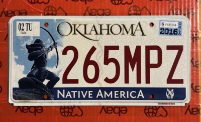 LICENSE PLATES Oklahoma native America bow and arrow 265 – MPZ | eBay