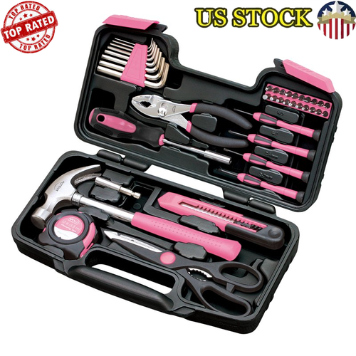 39-Piece Essential DIY Repair Tools Home Tool Set W/ Compact Storage ...