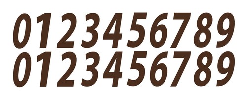0-9 Numbers Brown Sticker Vinyl Decals CHOOSE .5" - 12" Set Of 20 (V546 ...