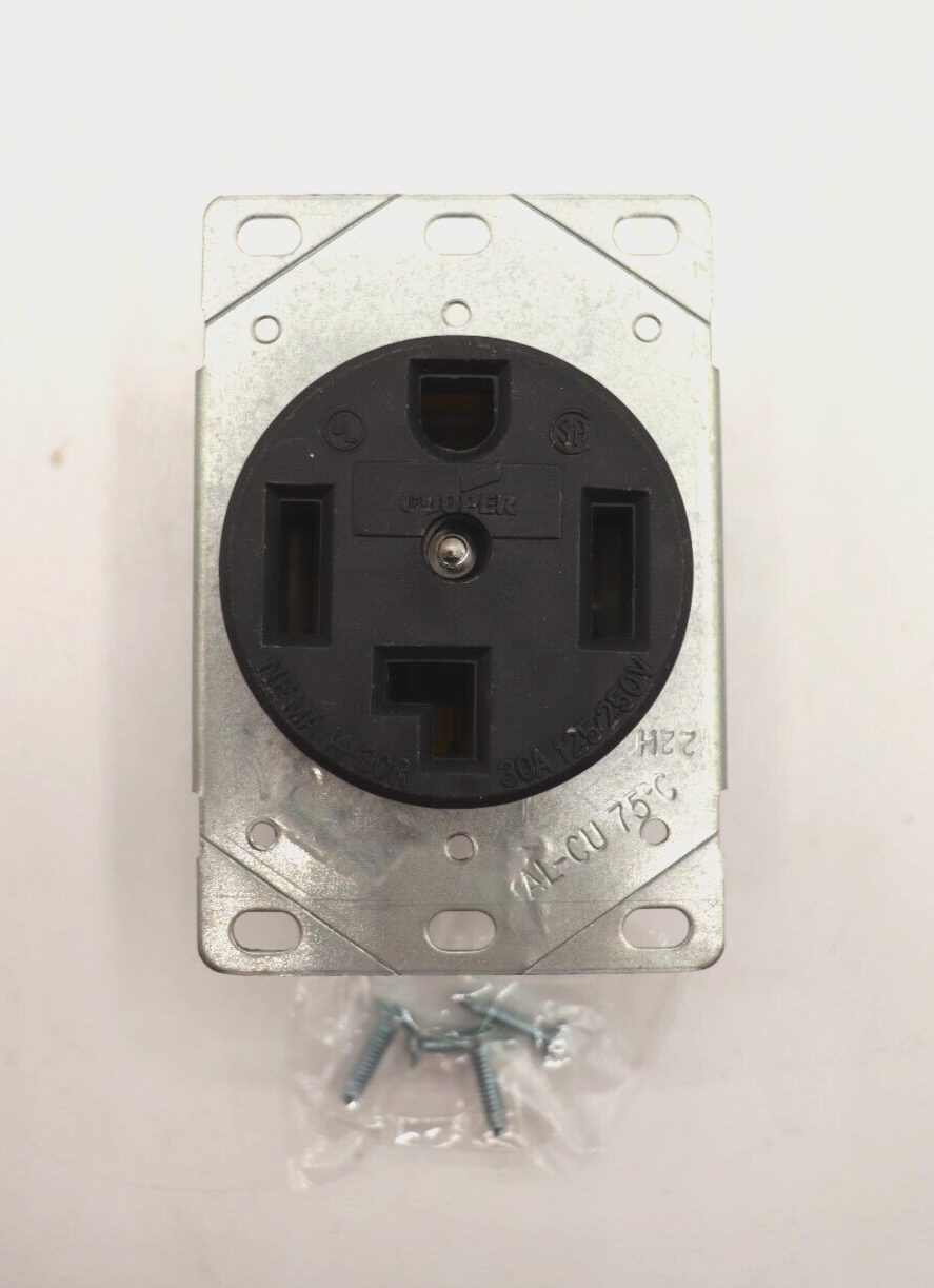 EATON dryer receptacle, Model 1257, 30A, 125/250V, 3-Pole, 4-Wire ...