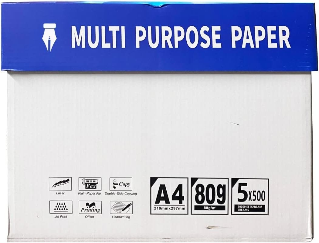 A4 Printer Paper Indigo Smart 80gsm Box of 5 Reams 2500 Sheets Office ...