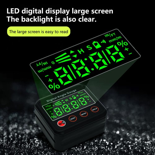 Digital Protractor Inverted Reading Wide Application Backlit Lcd ...