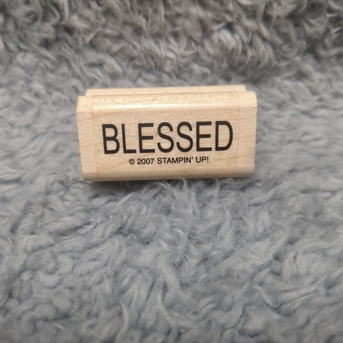Stamping up Small wood mounted rubber stamp "Blessed" | eBay