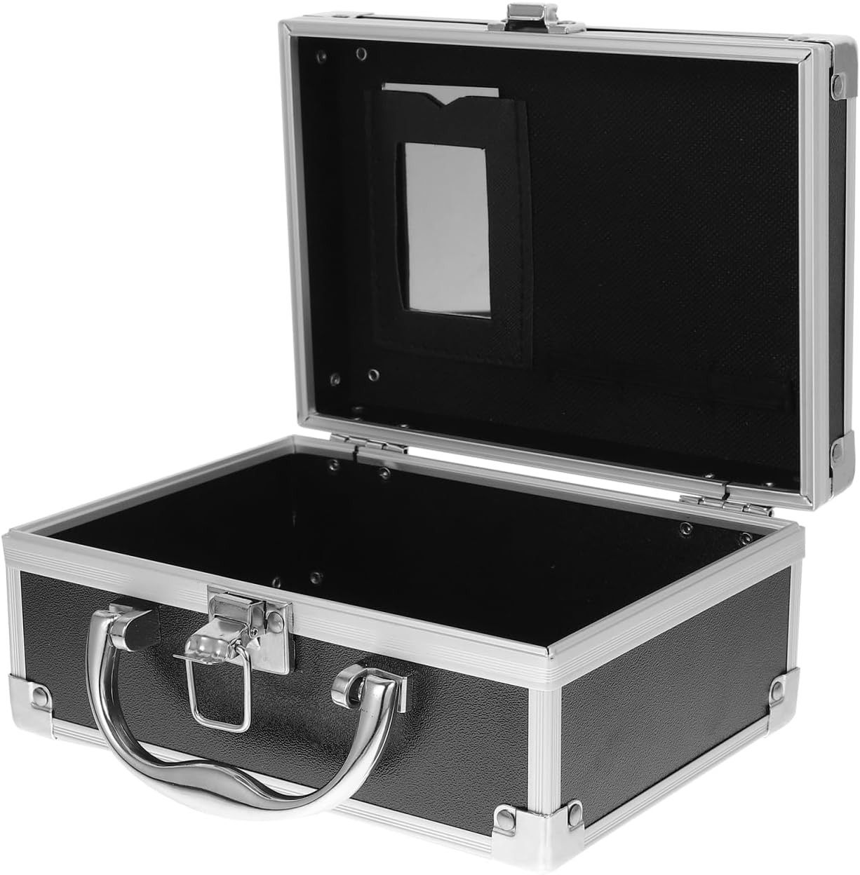 Portable Aluminum Makeup Organizer Hard Shell Storage Case with Handle ...